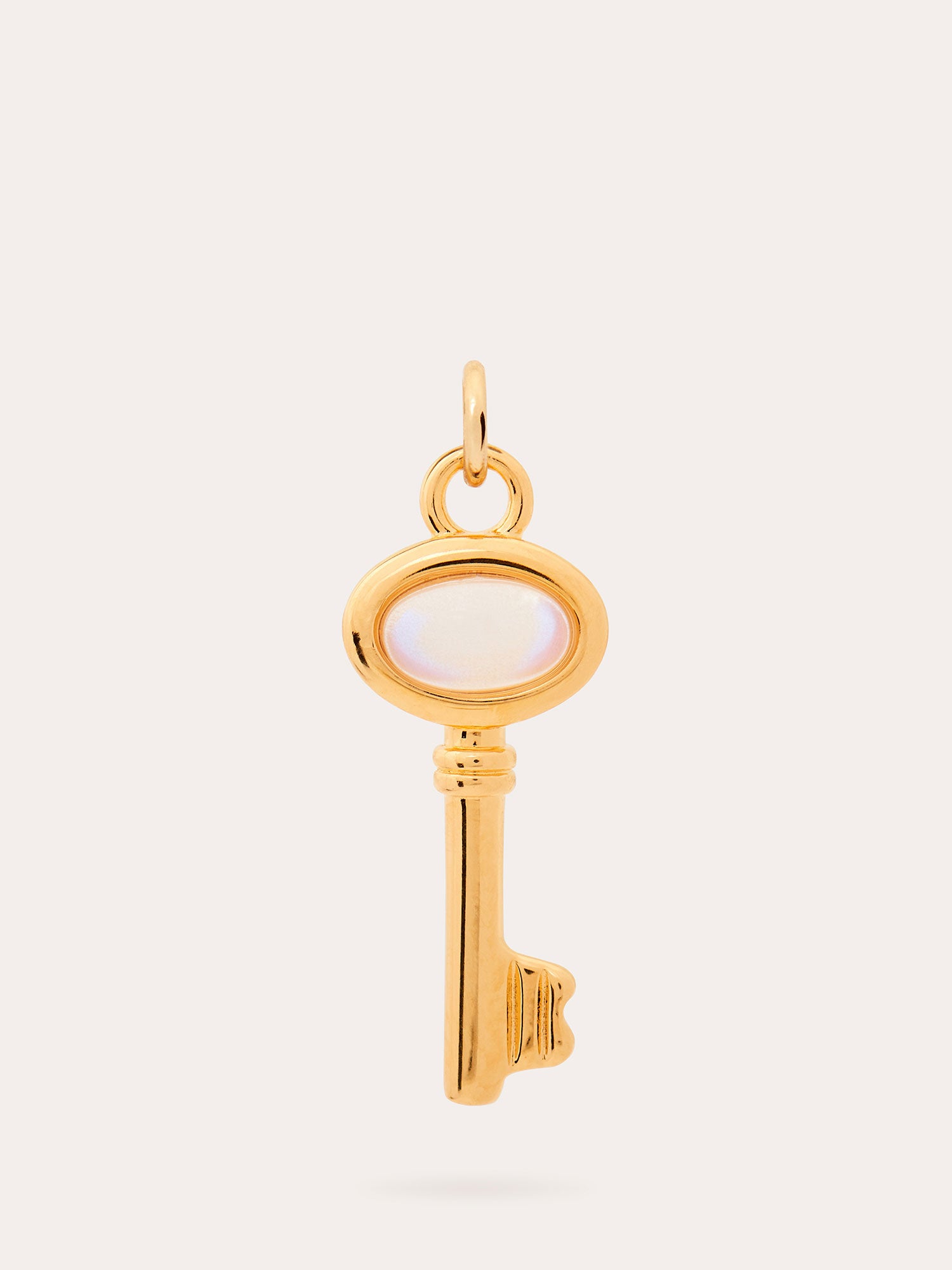 Skeleton Key Gold Vermeil Pendant with Moonstone