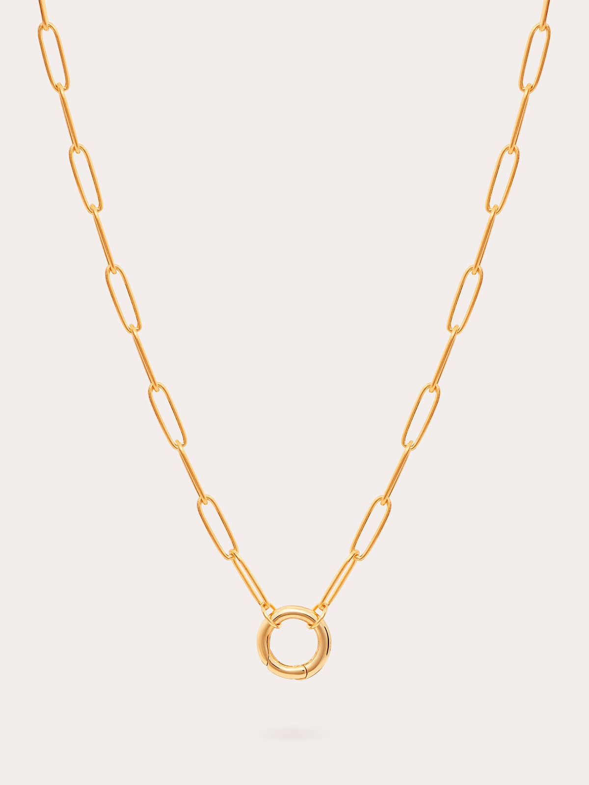 Single Link Paperlink Chain Gold Necklace